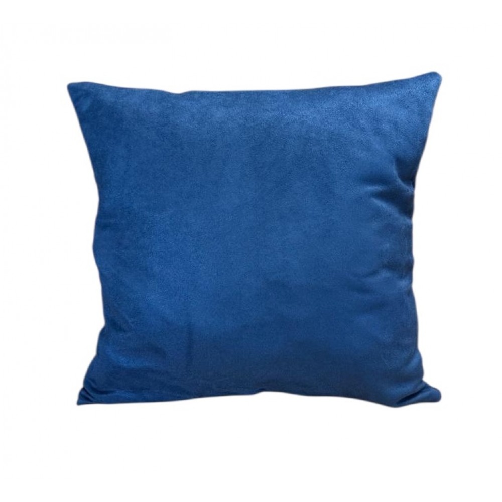 Blue Denim Colour Faux Suede Cushion - 45cm X 45cm - Complete With ...