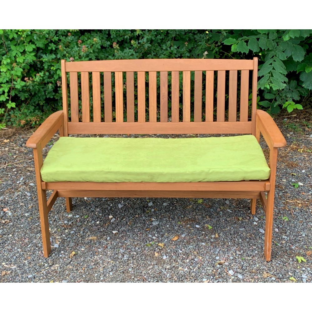 Garden Bench Cushion Set Including Back Pads - Apple Green Faux Suede ...